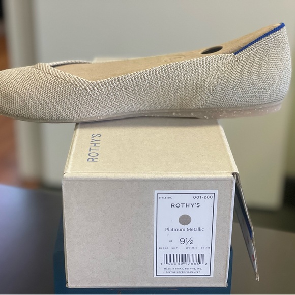 Rothy's | Shoes | Rothys Womens The Flat Light Gold Metallic Size 95 ...